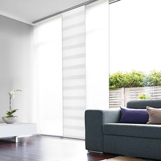 Mad&eacute;co Japanisches Paneel, lichtdurchl&auml;ssig, Tag und Nacht, Wei&szlig; - L 45 x H 260 cm