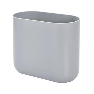 InterDesign iDesign Bad Mülleimer, schlanker Badezimmer Mülleimer aus Kunststoff, Abfalleimer Bad zur Müllaufbewahrung, grau