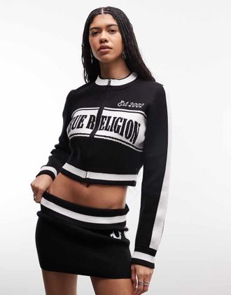 True Religion Veste de surv&ecirc;tement densemble en jacquard &agrave; fermeture &eacute;clair - Noir