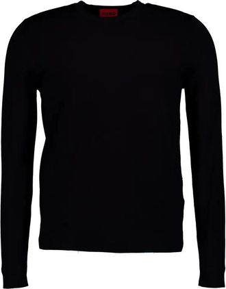 HUGO BOSS Herren Pullover schwarz unifarben