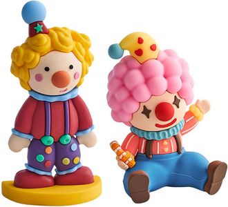 BESPORTBLE 2 St&uuml;ck Miniatur Clown Figuren Kleine Tischdeko Miniaturfiguren f&uuml;r Kuchen B&uuml;ro Garten Balkon Niedliche Karneval Deko und Wohnaccessoires