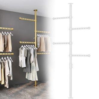 Generic 4-Tier Stehend W&auml;schest&auml;nder, Teleskop Kleiderstange ohne Bohren Coat Rack Offener Kleiderschrank System, Kleiderstange aus Metall vom Boden bis zur D