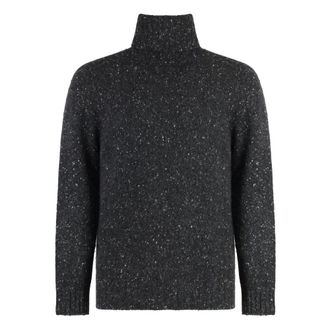 Malo Heather Effect Cashmere Turtleneck Sweater - - Knitwear - Herren - Grau - L