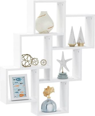 Generic Modernes Schwebendes Wandregal aus Holzwerkstoff, Dekorative Ausstellungsregale f&uuml;r Wohnzimmer, Schlafzimmer, Badezimmer und Heimb&uuml;ro (Wei&szlig;)