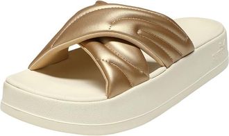 Puma Damen Leadcat Platform Metallic Sandalen 40.5, Gold Light Sand Beige