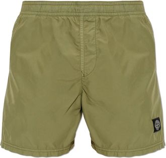 Stone Island Homme, Maillots de bain, Vert, Taille: XL Logo Swim Shorts