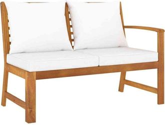 vidaXL Gartenbank 114,5 cm mit Creme Kissen Massivholz Akazie - Vidaxl