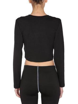 Alpha Industries Cropped Fit Cotton T-Shirt - Black