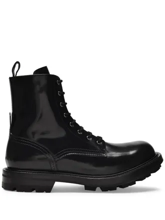 Alexander McQueen bottines &agrave; effet de brillance - Noir