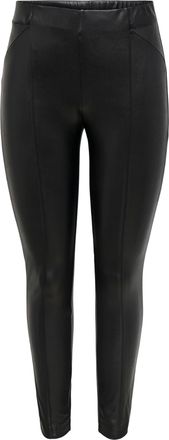 Only Damen Leder Optik PU Leggings Stretch Biker Look Hose Skinny Coated Pants Gefüttert ONLJESSIE Wet-Look, Farben:Schwarz, Größe:34