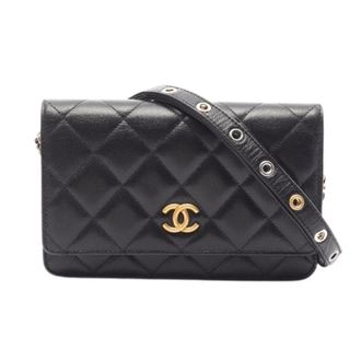 Chanel Pre-owned Matelasse Lammleder Ketten-Portemonnaie - - Pre-owned - Damen - Schwarzk - ONE SIZE