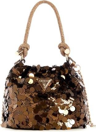 Guess sac de soirée sac à épaule bandoulière Holiday Shine Pochette Mini Bronze
