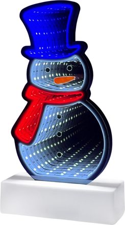 Brandsseller Weihnachtsbeleuchtung mit Infinity-Effekt 13x5,5x23,5 cm - LED Dekofigur Tischleuchte, Timer 6/18h, 1m USB-Kabel oder Batterien, moderne Weihnachtsdek