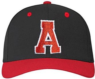 4sold ABC Casquette Snapback Lettre et 23 Chiffres Rouge Noir/Blanc avec Lettres A à Z, a, Taille unique