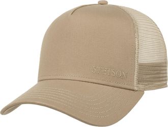 Stetson Classic Cotton Trucker Cap Herren Damen Mesh Baseballcap Baumwolle Frühjahr Sommer Hellbeige One Size Small