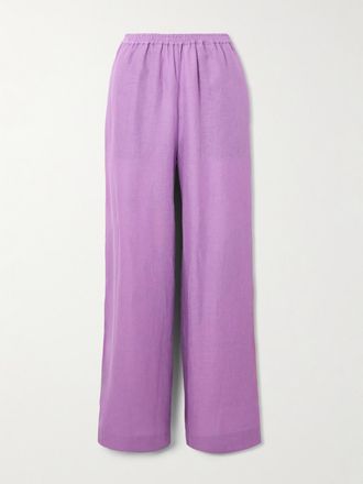 Eres Pantalon Large En Lin Lintemporel Select - Violet