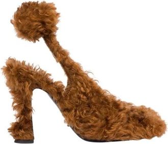 Moschino Femme, Chaussures, Beige, Taille: 36 EU Escarpin en mohair effet Teddy Bear