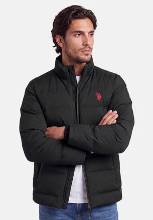 U.S.Polo Association Steppjacke USVaughn - Herren Steppjacke mit Kontrastrei&szlig;verschluss Atmungsaktiver Mesh-Einsatz und Strickb&uuml;ndchen sch&uuml;tzen vor Wind