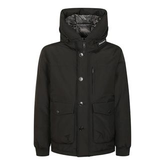 Woolrich Wasserdichte Baumwoll-Bomberjacke Schwarz - - Jackets - Herren - Schwarzk - 2XL