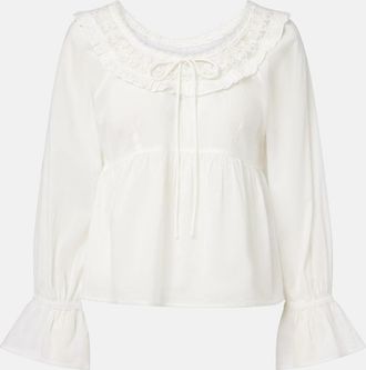 Poss&eacute; Bluse Danielle aus Baumwolle mit Spitze