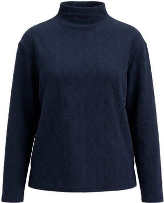Ulla Popken Sweatshirt Sweater Zopfmuster Stehkragen Langarm