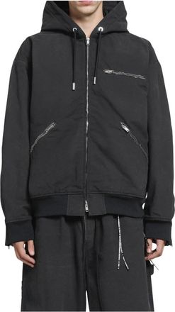 MASTERMIND WORLD Stone Washed Hooded Work Jacket - - Jackets - Herren - Schwarzk - M