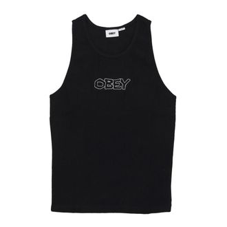 Obey Homme, Tops, Noir, Taille: XL Débardeur côtelé noir