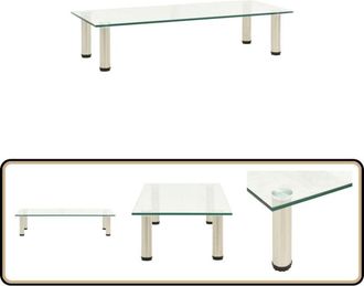 vidaXL Vidaxl - Meuble tv Transparent 80x35x17 cm Verre trempé - Meubles Tv - Meuble Tv Design - Support Tv - Table Tv - Meuble Salle Séjour