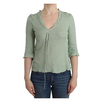 Ermanno Scervino Femme, Blouses et Chemises, Vert, Taille: 40 FR Haut Tricot Vert - Élégance Printanière