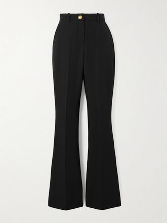 Balmain Pantalon Évasé En Laine - Noir