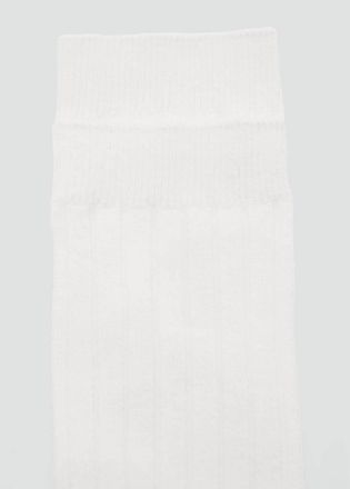 Mango Chaussettes laine m&eacute;lang&eacute;e maille c&ocirc;tel&eacute;e &eacute;cru - Femme - Taille unique - MANGO