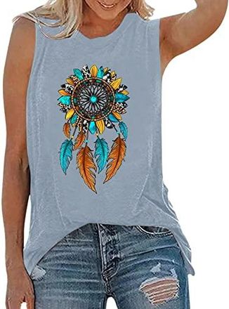 Generic Débardeur noir tendance pour femme - Sans manches - Pour yoga, entraînement, course à pied, fête, gym, sport - Été 2025, gris, L