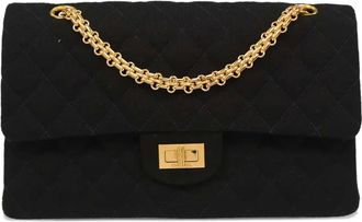 Chanel 1998 gesteppte Schultertasche mit Klappe - Schwarz