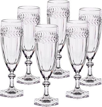 Cristalica 6 X Sektglas Sektkelch Champagnerglas Miss Desiree 130 ml Transparent Kristallglas 18,5 cm