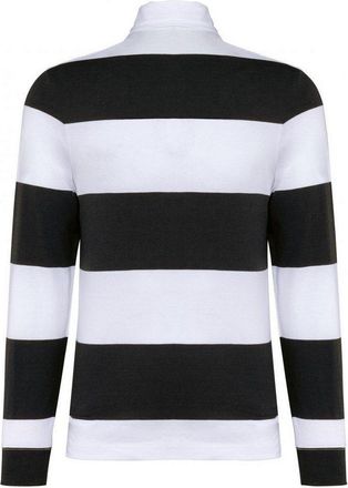 Kariban Langarm-Poloshirt Gestreiftes Polohemd mit langen &Auml;rmeln, Unisex