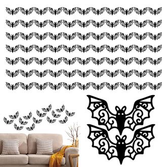 Generico Fledermaus-Wandaufkleber, Fledermaus-Aufkleber, gruselige Halloween-Wandaufkleber, 72 Stück, Fledermaus-Aufkleber für Halloween-Dekoration