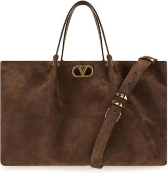 Valentino Garavani VLogo Signature Large Tote - - Bags - Damen - Braun - ONE SIZE