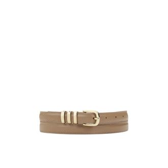 Kazar Leder schmaler G&uuml;rtel in Taupe-Farbe - - Accessories - Damen - Beige - 90 CM