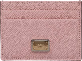 Dolce & Gabbana Femme, Accessoires, Rose, Taille: ONE Size Porte-cartes en cuir de veau