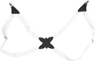 Generic Bretelles r&eacute;glables pour homme - Bretelles en X dans le dos - Clip de chemise - Ceinture &eacute;lastique - Bretelles pour femme, blanc, taille unique