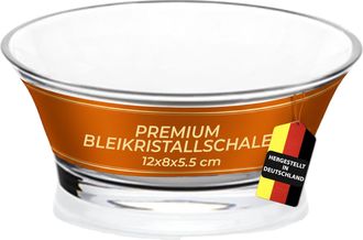 Cristalica Blei Kristallschale - M&uuml;slischalen - Premium Bonbonschale - Glasschale Deko - Geb&auml;ckschale - Deko Schale Glas - Salatsch&uuml;ssel Glas Transparent - Durch