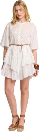 Kocca Femme, Robes, Blanc, Taille: 42 FR Robe L&eacute;g&egrave;re en Coton Mi-Cuisse &agrave; Manches