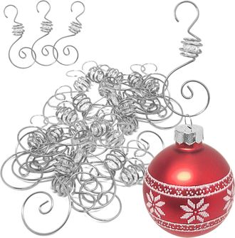 Com-Four 24x Premium Kugelaufh&auml;nger f&uuml;r Weihnachtsbaumschmuck - 7 cm Anh&auml;nger f&uuml;r Christbaumkugeln - Spiralhaken perfekt f&uuml;r Weihnachtskugeln und Dekoration - 