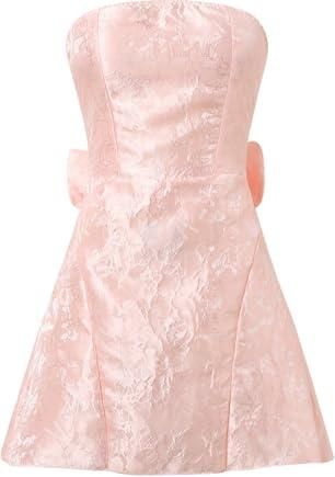 Generic 2026 Robes amincissantes 2024 Femmes Sweetheart Slim Fit Jacquard Bra Tie Bow Mini robe, rose, M