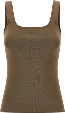 Entire studios Entire Studios, Femme, Tops, Beige, Taille: 36/38 FR Haut en maille &agrave; col carr&eacute;
