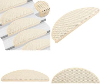 vidaXL Treppenmatten Selbstklebend Sisal-Look 15 Stk. 65x21x4 Berber - Treppenmatten - Stufenmatte - Sisal Look - Treppenschutz - Rutschfeste Matte - Home &