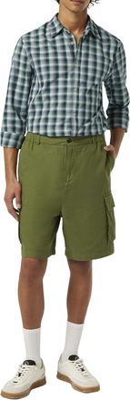 Scotch & Soda Mens Cotton-Linen Relaxed fit Cargo Shorts, Army, XXL