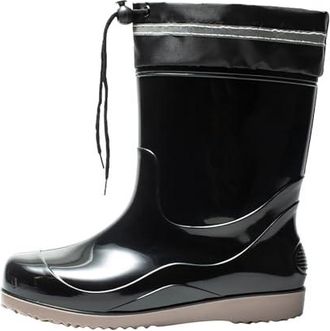 Generic Bottes de pluie pour homme - Imperm&eacute;ables - Bottes de jardin en caoutchouc mi-mollet &agrave; enfiler pour le travail en plein air - Bottes l&eacute;g&egrave;res et antid&eacute;