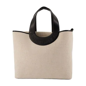 Sams&oslash;e & Sams&oslash;e Cotton Canvas Shopper Tote Bag - Beige
