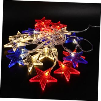 TOPBATHY Lichterkette Rote Wei&szlig;e Und Blaue Dekolichter F&uuml;r Unabh&auml;ngigkeitstag Led-lichter Party Gartenbeleuchtung Zur Festliche Dekoration